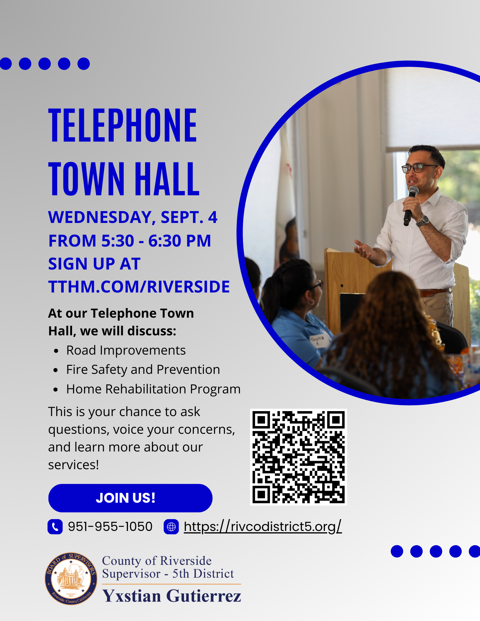 Telephone Town Hall | Supervisor Yxstian Gutierrez, District 5